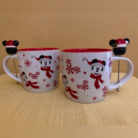 Disney | Holiday | 2pc Disney Christmas Mickey Santa Hat Mug Set ...